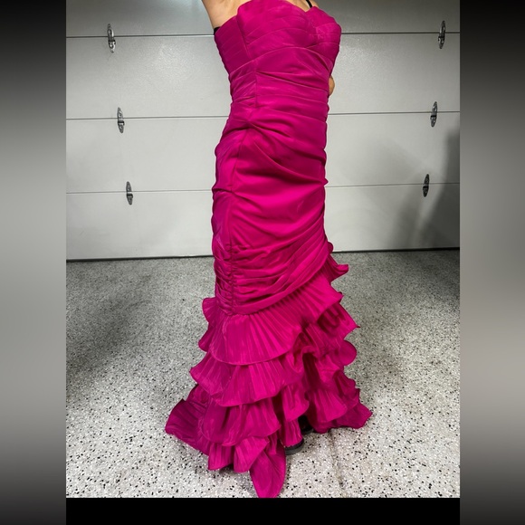 Dalia Collection | Dresses | Dalia Macphee Magenta Strapless Gown ...